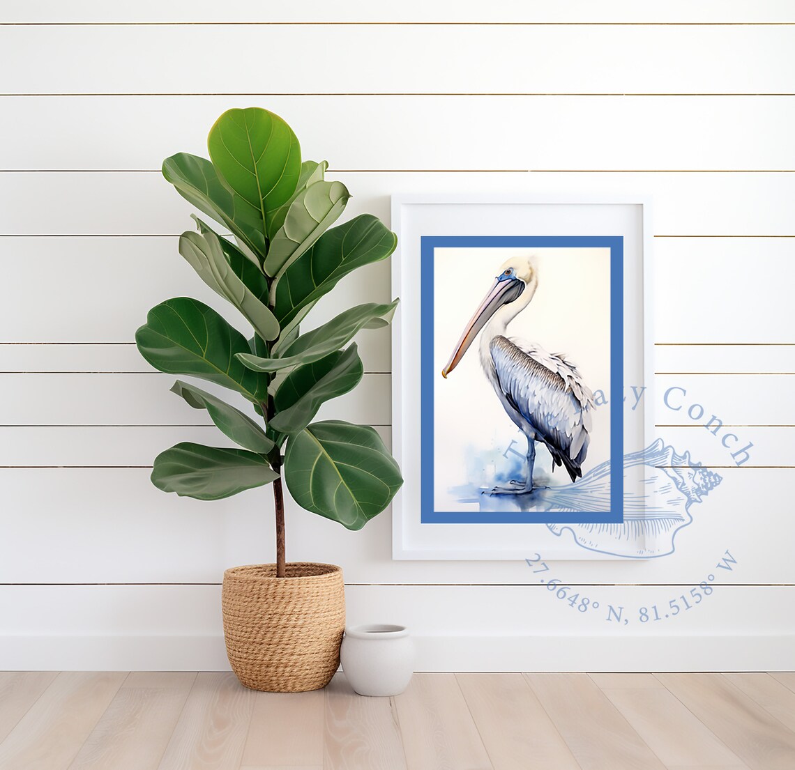 Pelican Artwork, Watercolor Painting, Minimalist Coastal Room Decor ...