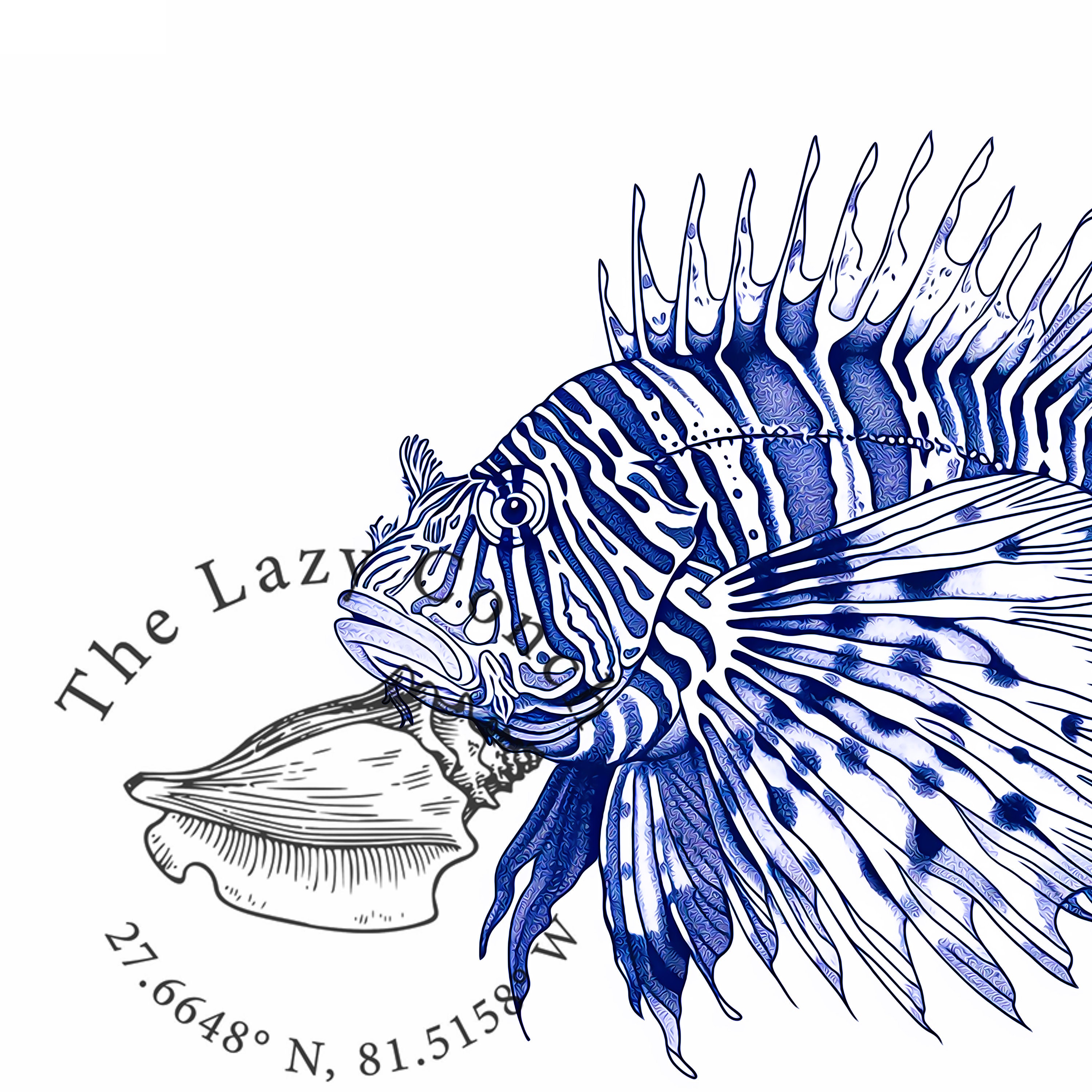 Lionfish Instant Download Art Print, Square Print of Lionfish for Beach ...