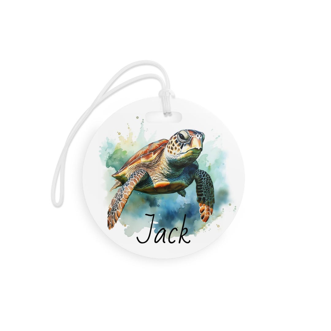 Sea Turtle Luggage Tags - Personalized Travel Bag ID, Suitcase Name ...