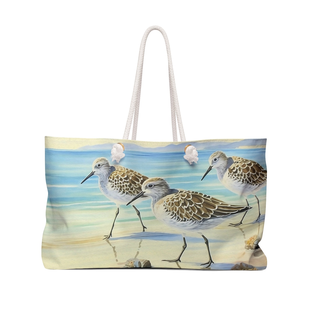 Sandpiper Weekender Bag, Coastal Bird Bag, Boat Tote Bag, Vacation Bag ...