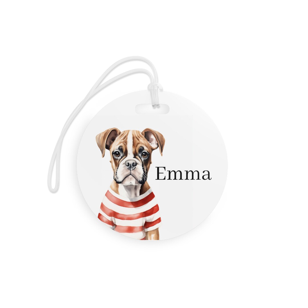 Personalized Luggage Tag, Boxer Art, Kid ID Tag, Kid School Bag Tag ...