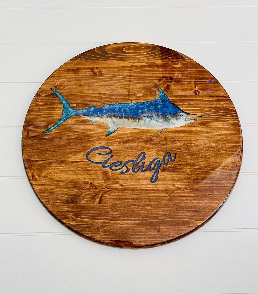 Marlin Resin Art, Marlin Lazy Susan, Personalized Lazy Susan, Marlin ...