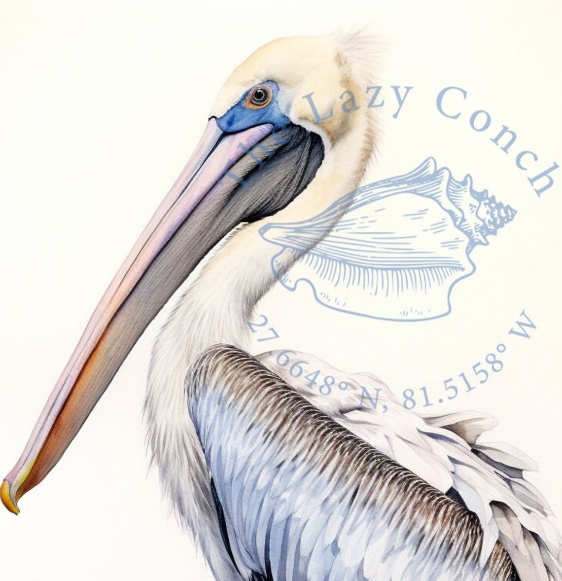 Pelican Artwork, Watercolor Painting, Minimalist Coastal Room Decor ...