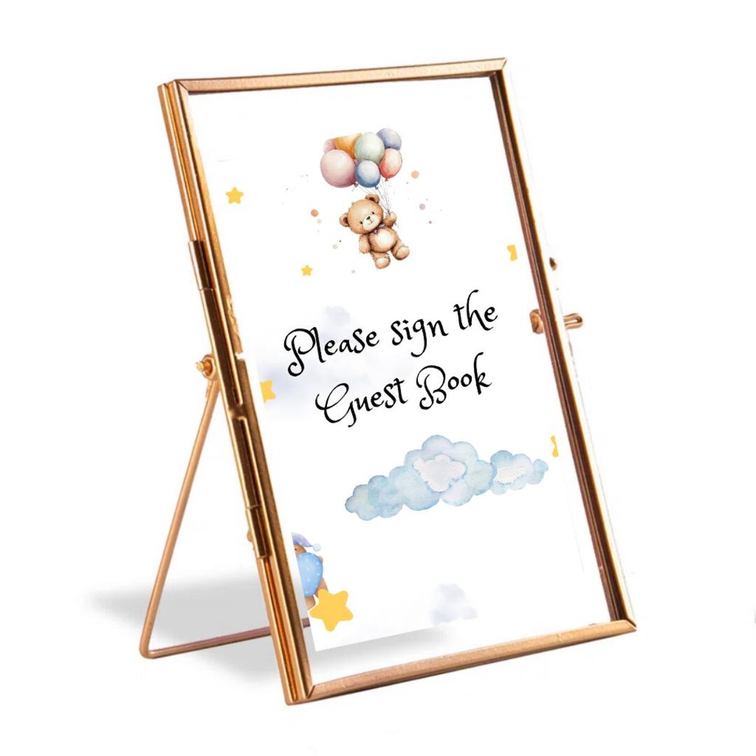 Guest Book Sign Printable for Baby Shower, Baby Shower Guestbook Table ...