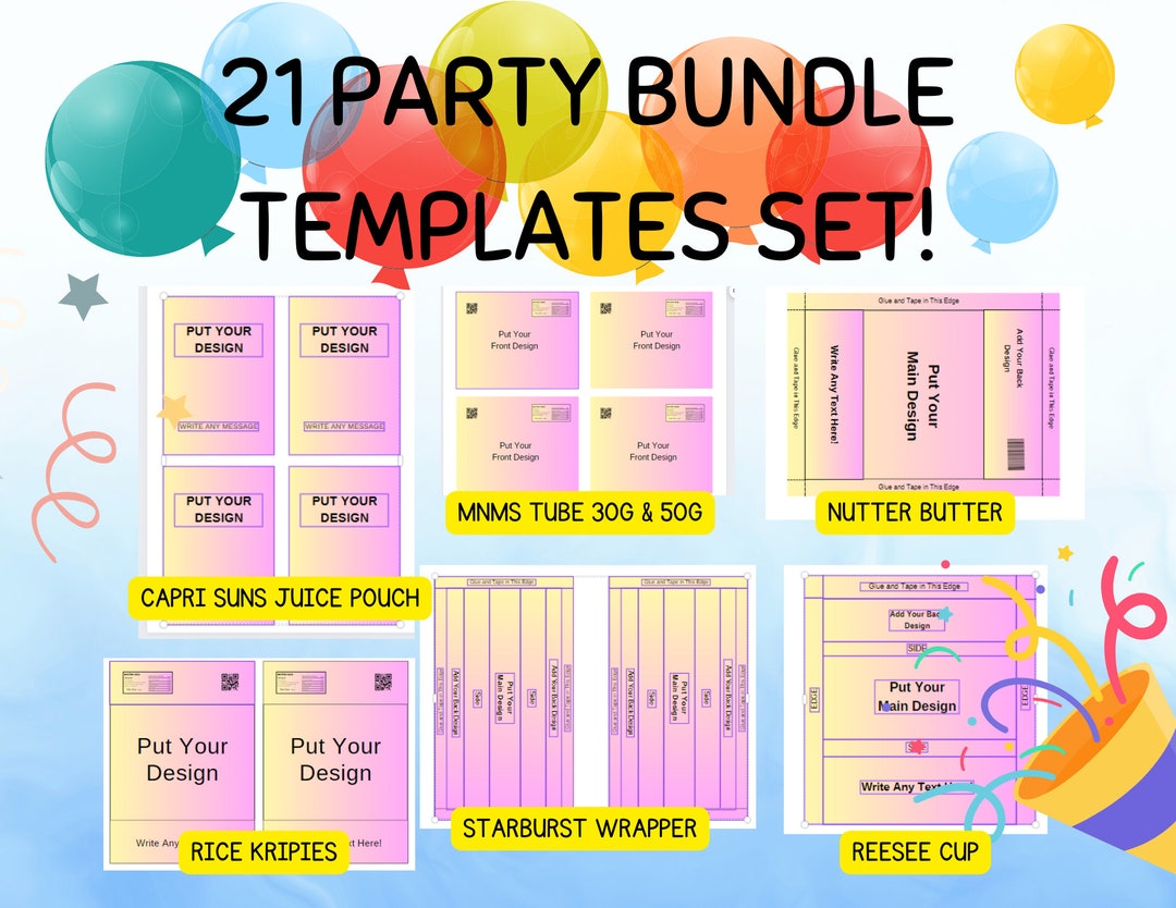 Birthday Party Bundle Set Templates - Etsy