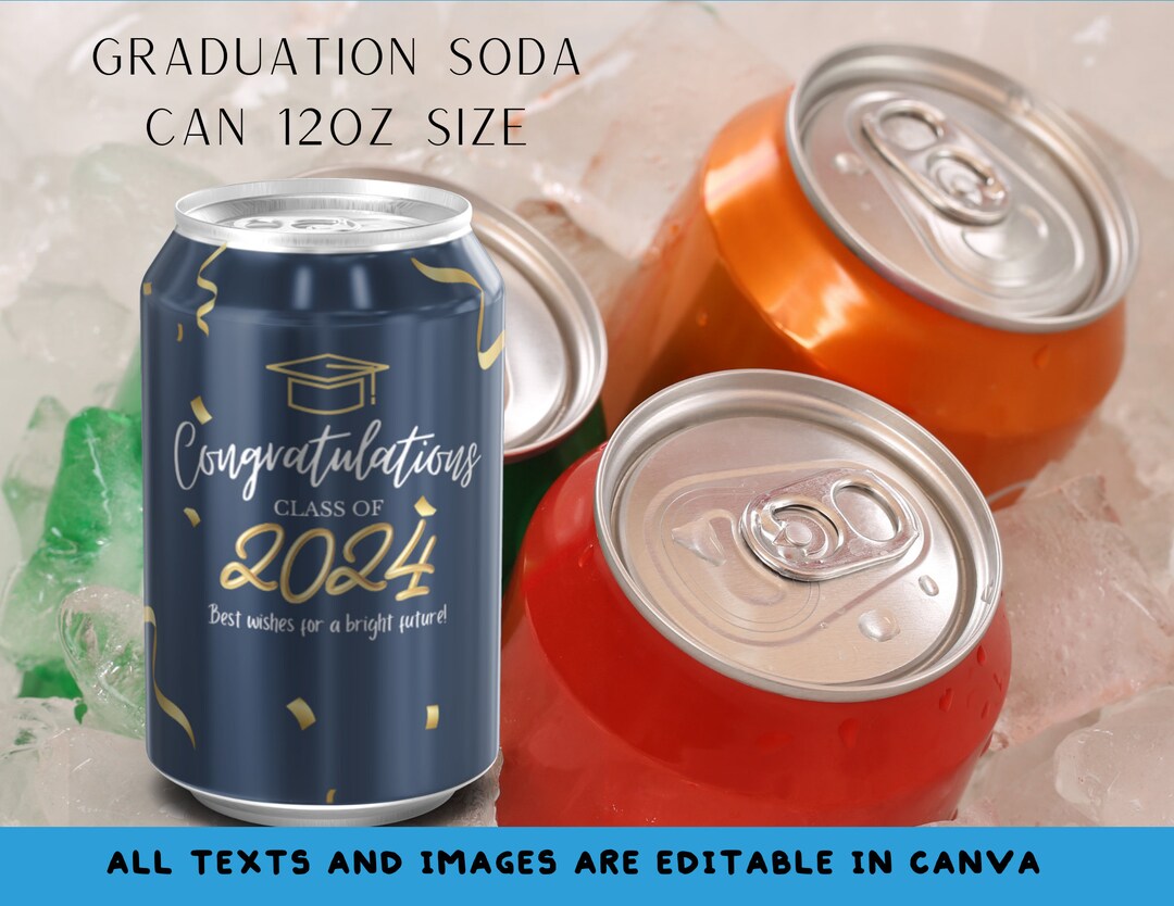 Class of 2024 Bundle Graduation Soda Can Label 12oz Beer Can Covers ...