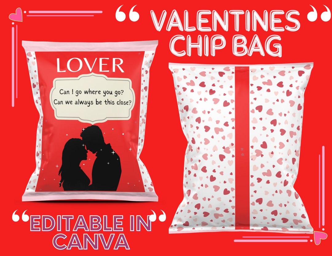 LOVER TAYLOR Rainbow Chip Bag Hearts Day Love Chip Bag, Valentine Treat ...