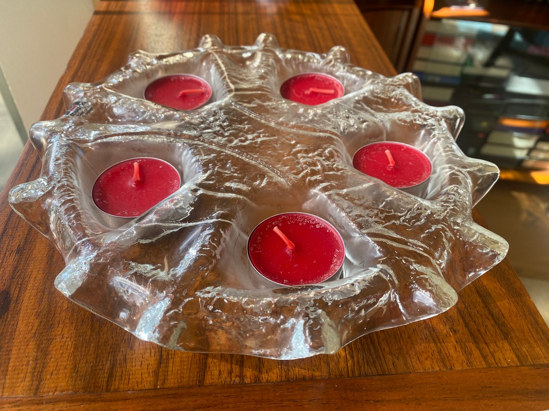 Vintage Muurla Glass Tealight Holder, Handmade in Finland, Designed by ...