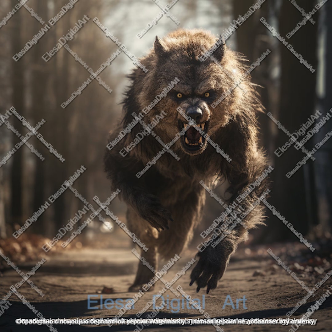 Midnight Predator Werewolf Digital Art Lycanthrope Beast Illustration ...