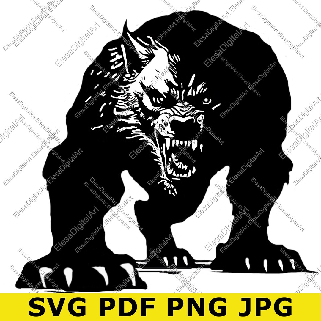Werewolf SVG, Mystical, SVG, Monster, Lycan, Print Cut File, Clipart ...