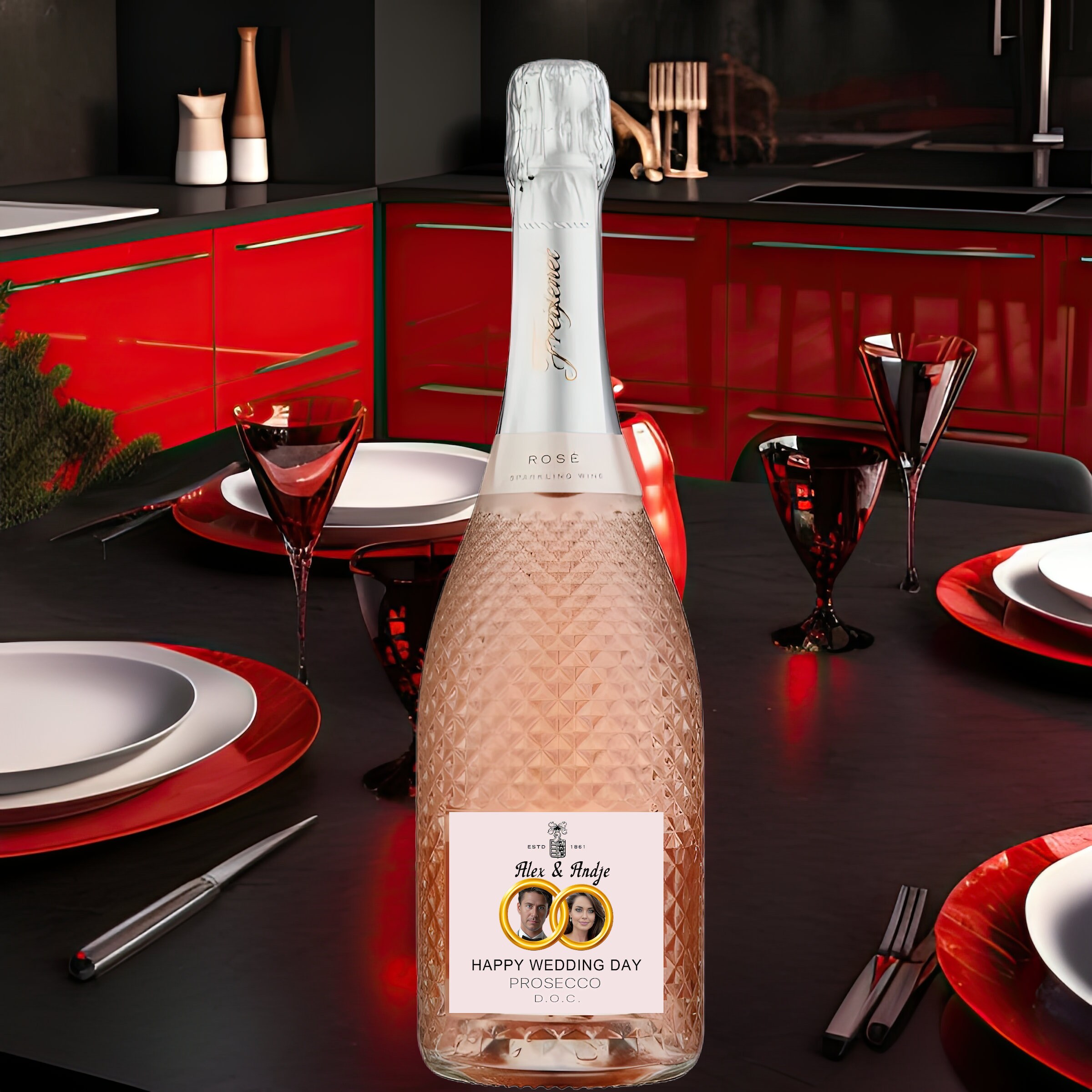 Personalized Prosecco Champagne Wine Digital Label Photo Sticker Gift ...