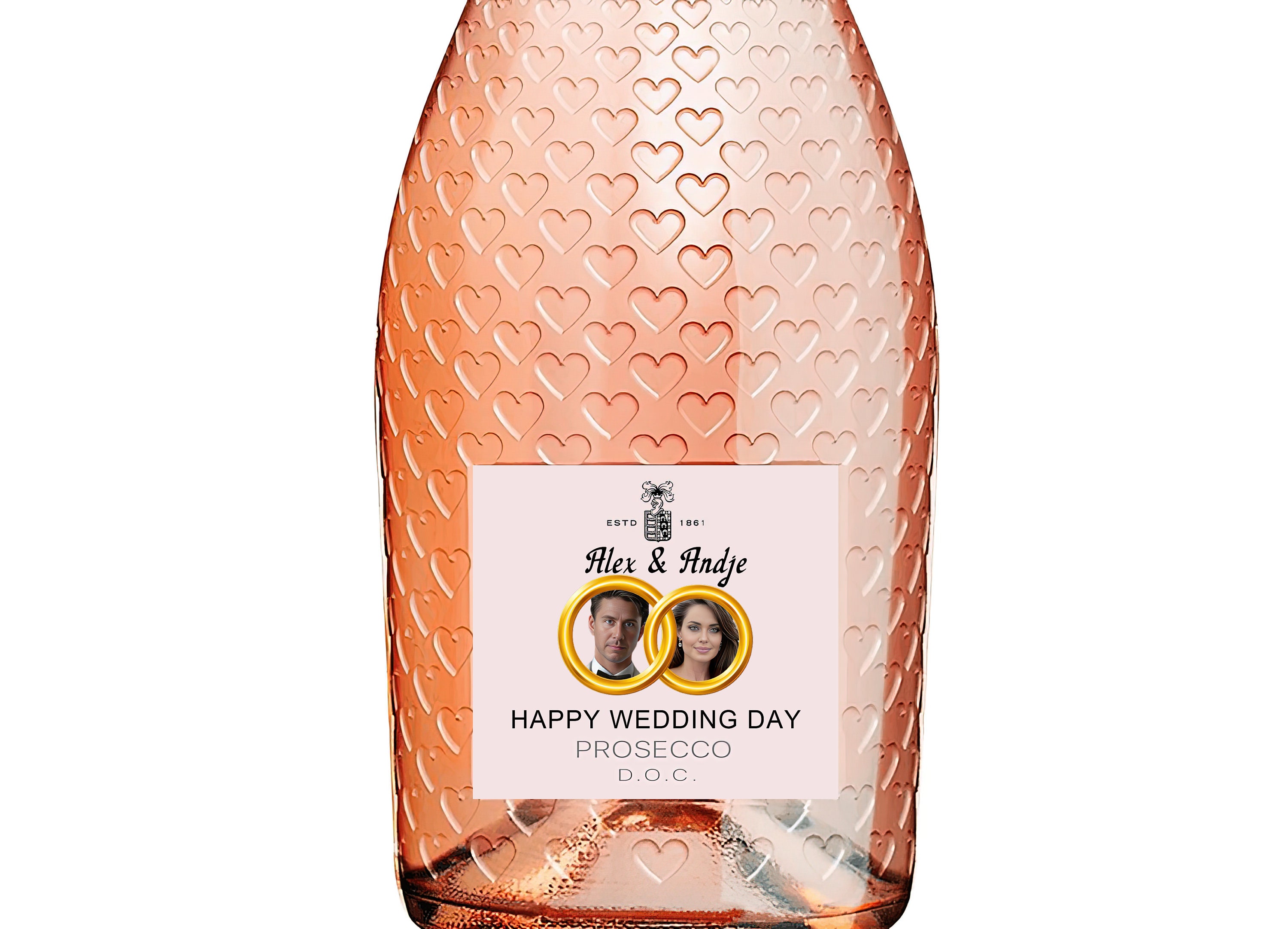 Personalized Prosecco Champagne Wine Digital Label Photo Sticker Gift ...