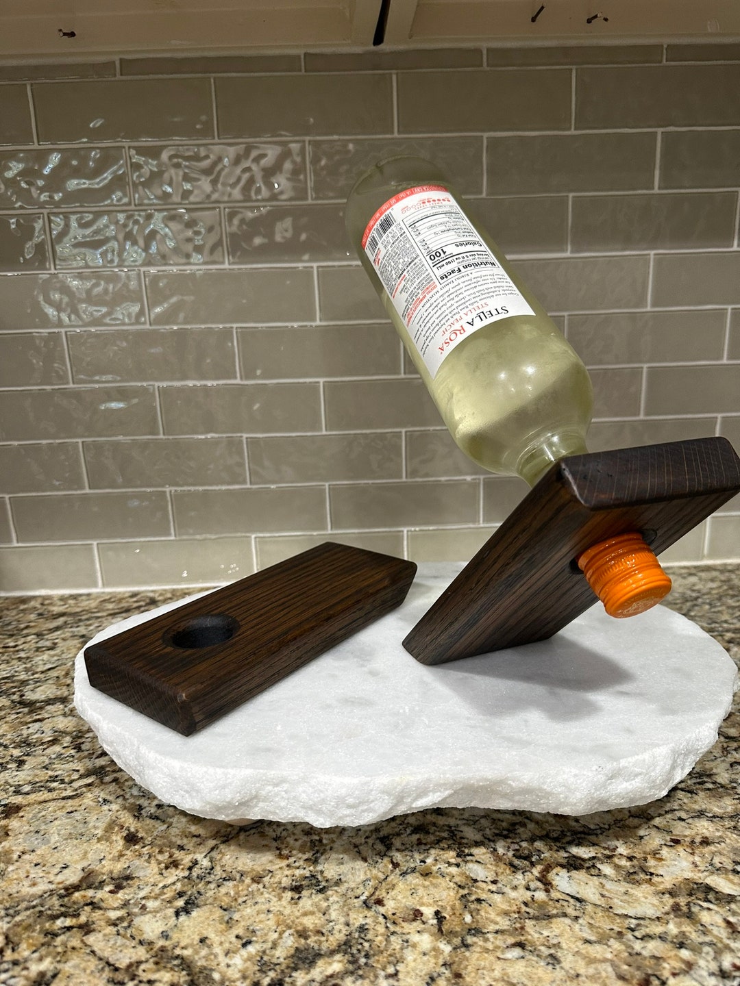 Hickory Wine Balance Display, Beverage Balancer, Hardwood Decor, Wine ...