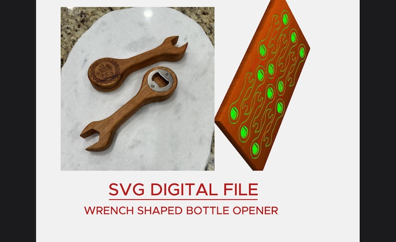Wrench Bottle Opener SVG File - CNC Compatible SVG - Laser, Cnc Machine ...