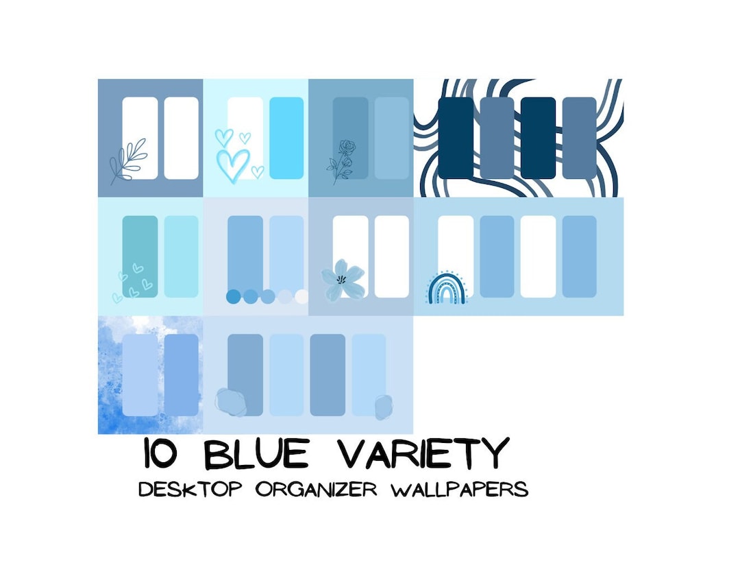 10 Blue Themed Desktop Wallpapers - Etsy