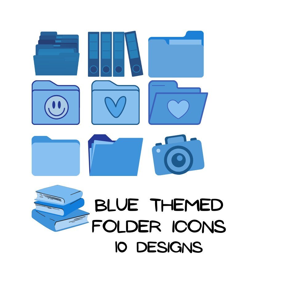 Blue Themed Variety - Desktop Folder Icons! - Etsy