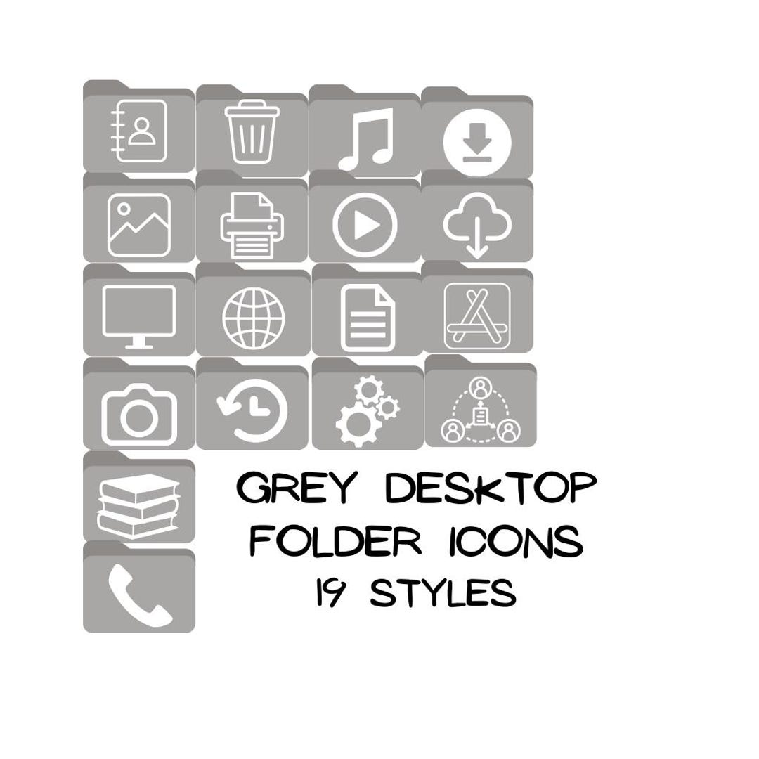 Gray Desktop Folder Icons! - Etsy