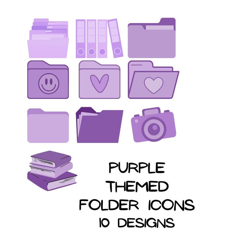 Purple Themed Variety - Desktop Folder Icons! - Etsy