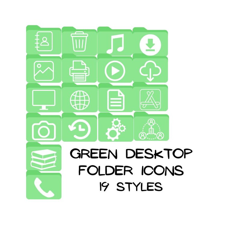 Green Desktop Folder Icons! - Etsy