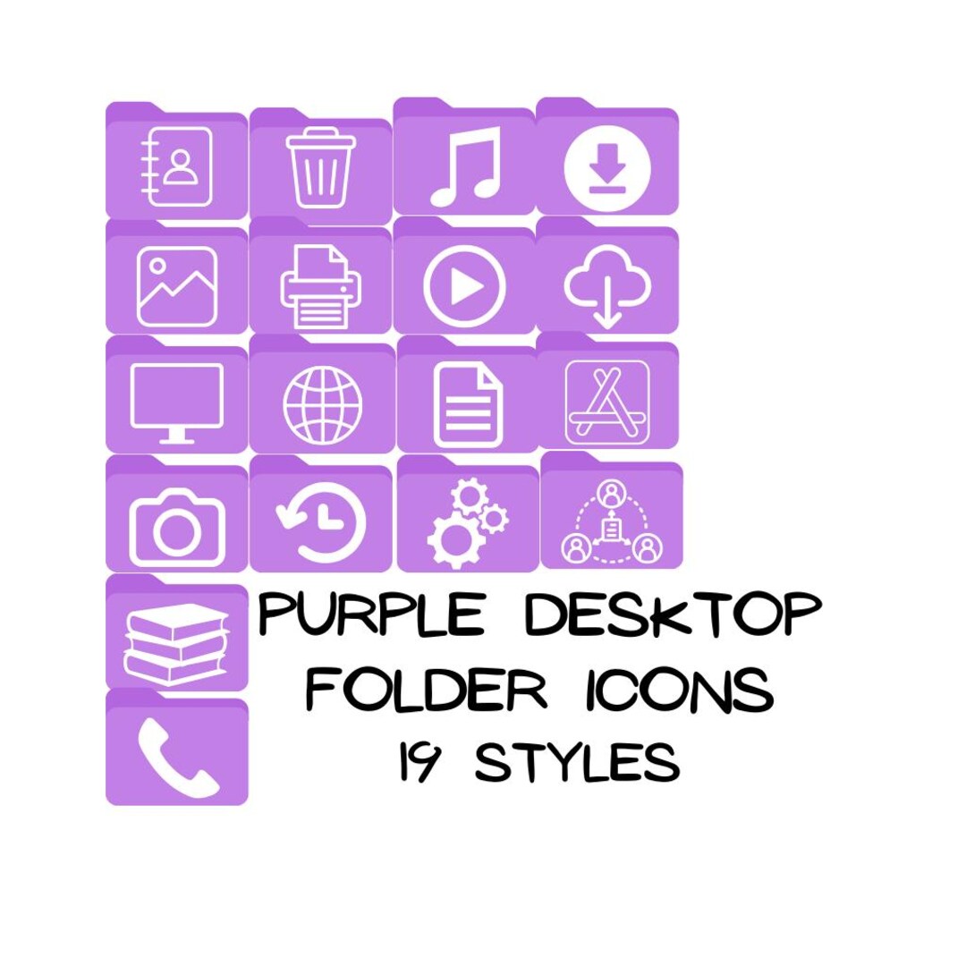 Purple Desktop Folder Icons! - Etsy