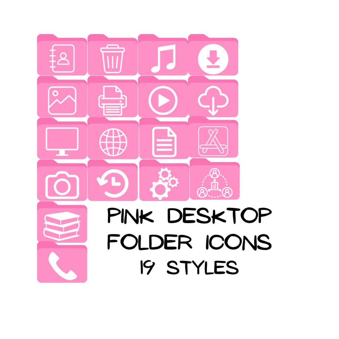 Pink Desktop Folder Icons! - Etsy