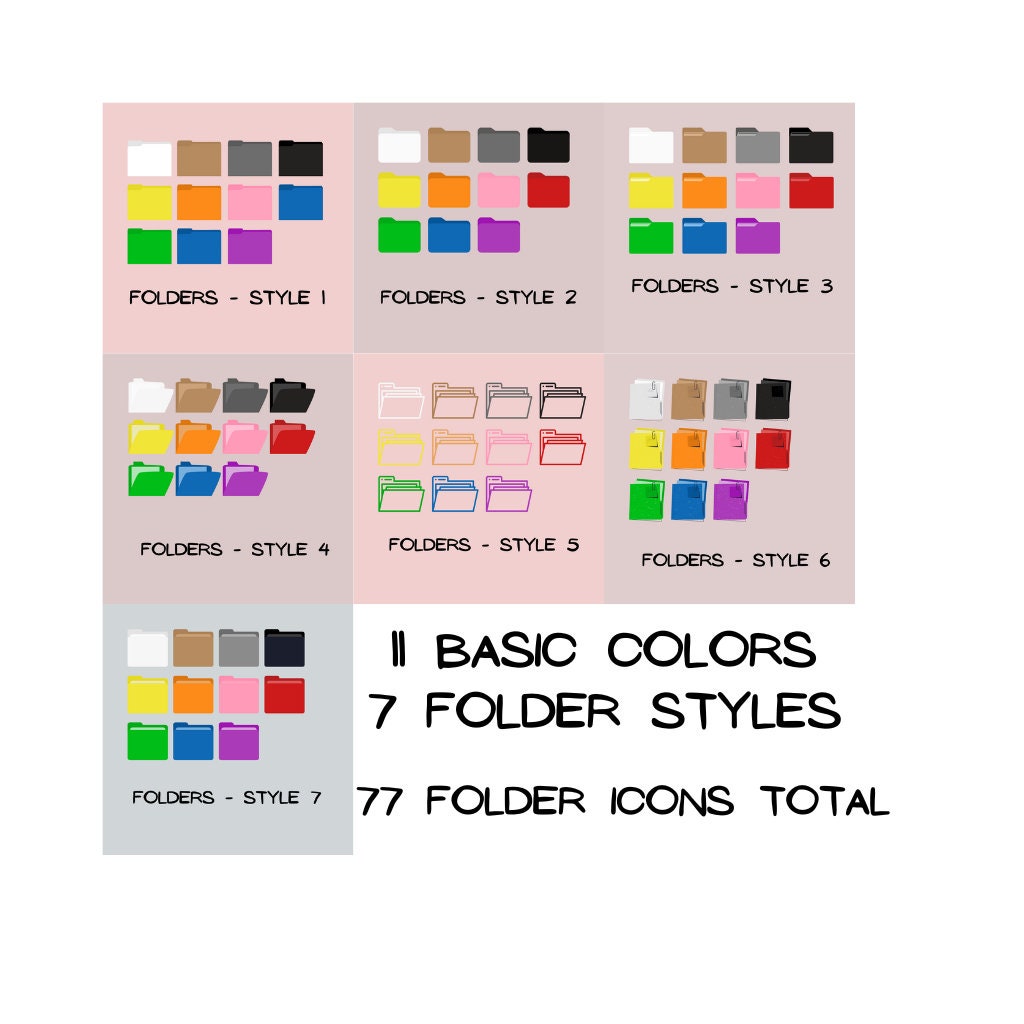 Basic Colors - Desktop Wallpaper & Folder Icon Bundle - Etsy