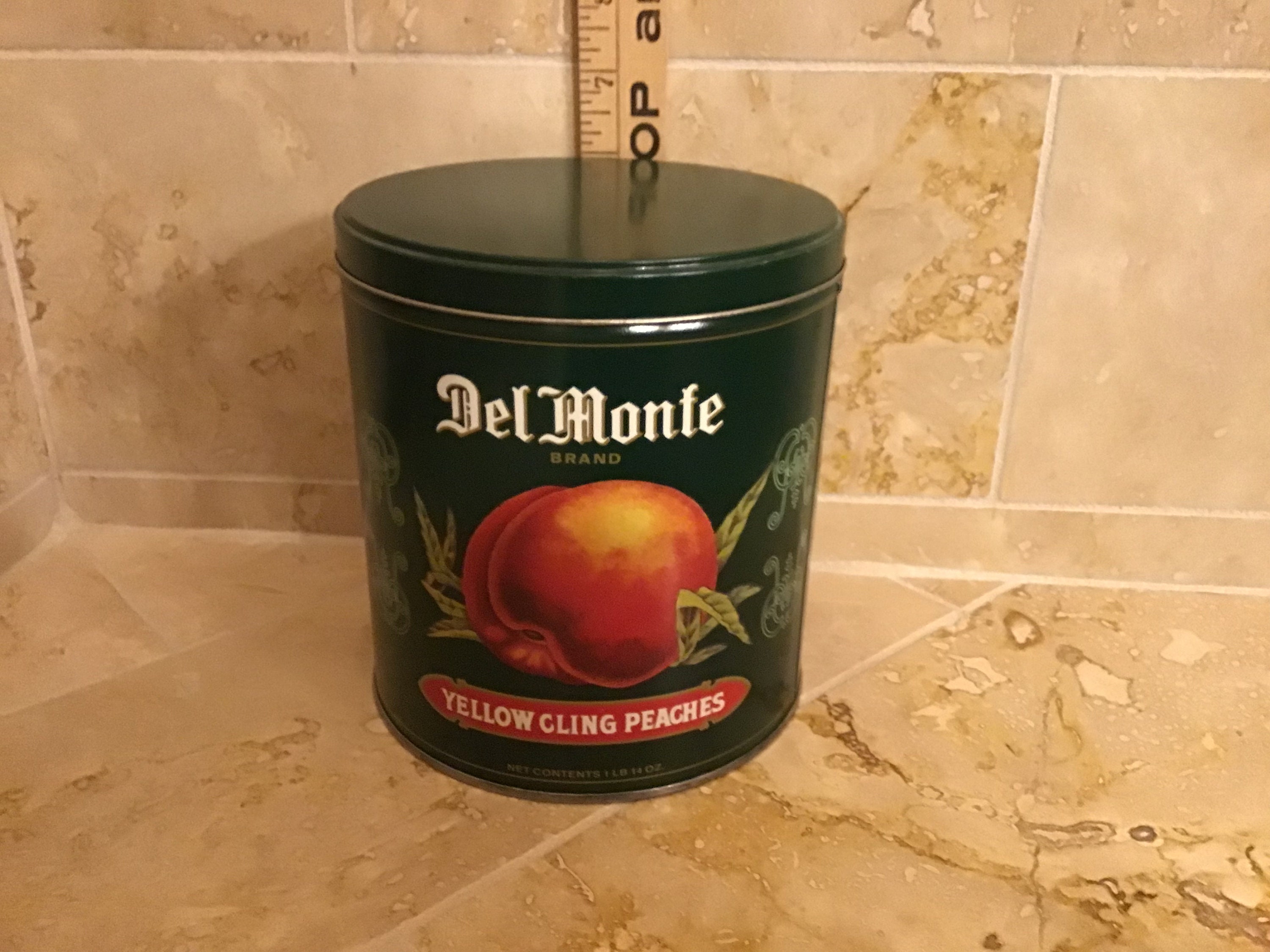 Del Monte Canister Set of 4 String Beans Tomatoes Peaches Pineapple ...