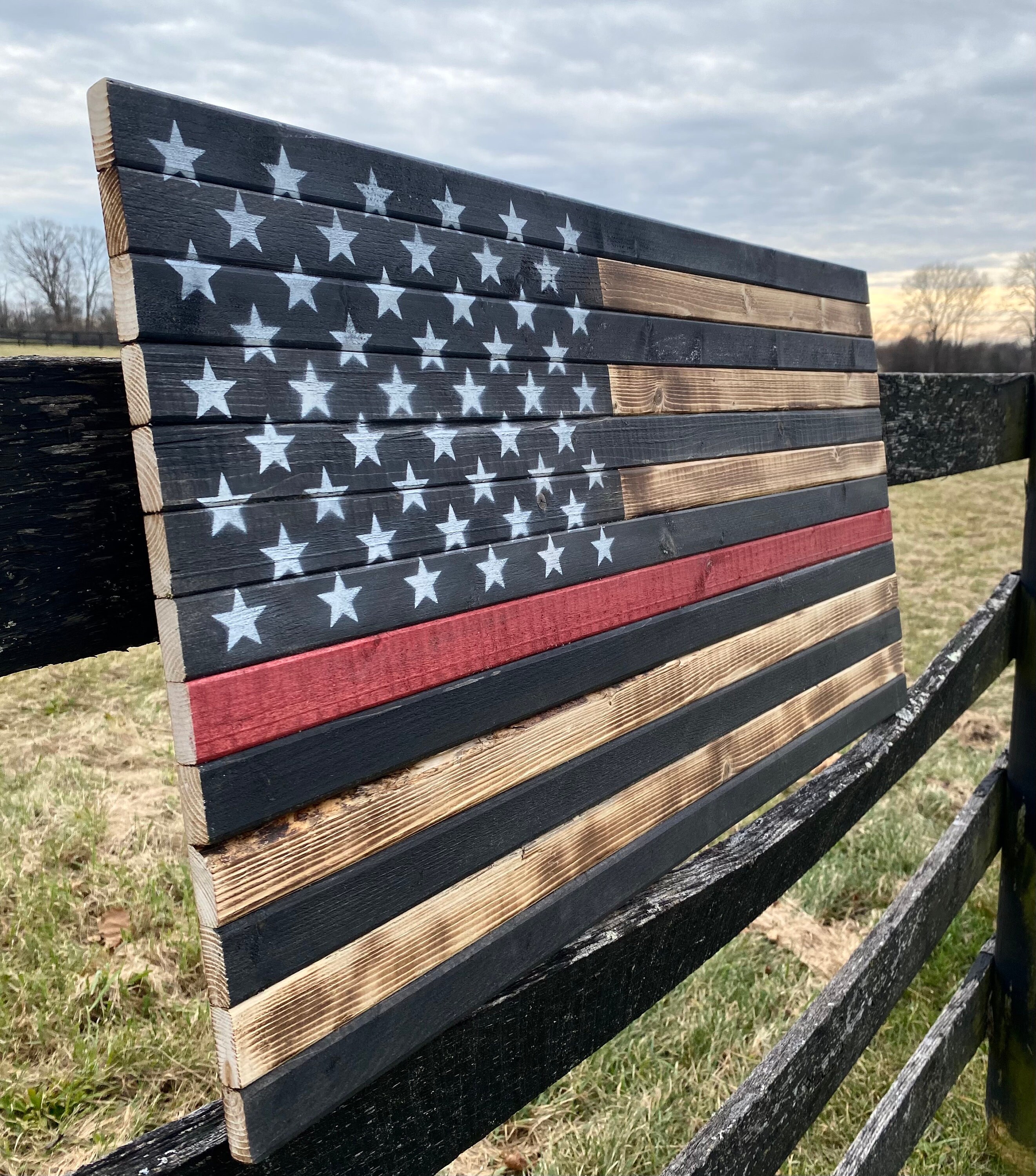 Rustic Firefighter Flag - Etsy