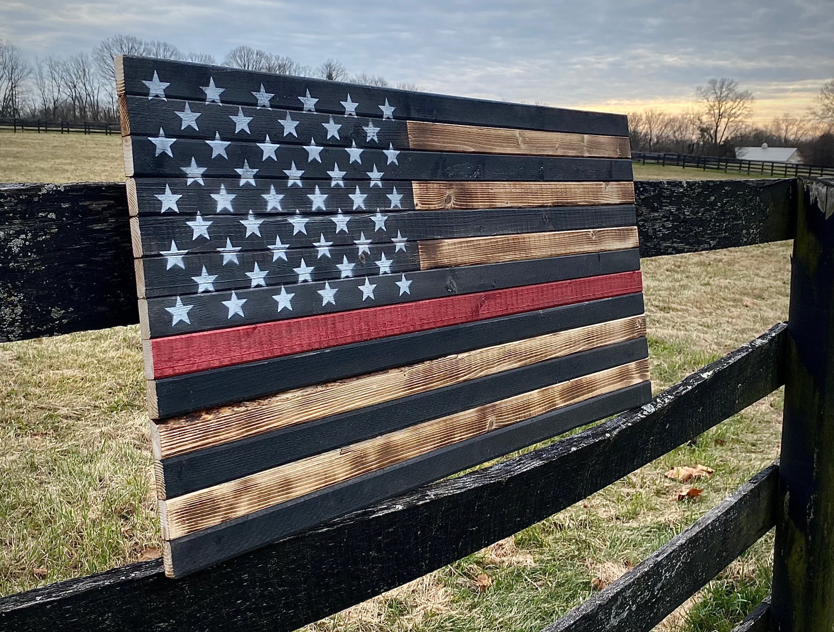 Rustic Firefighter Flag - Etsy