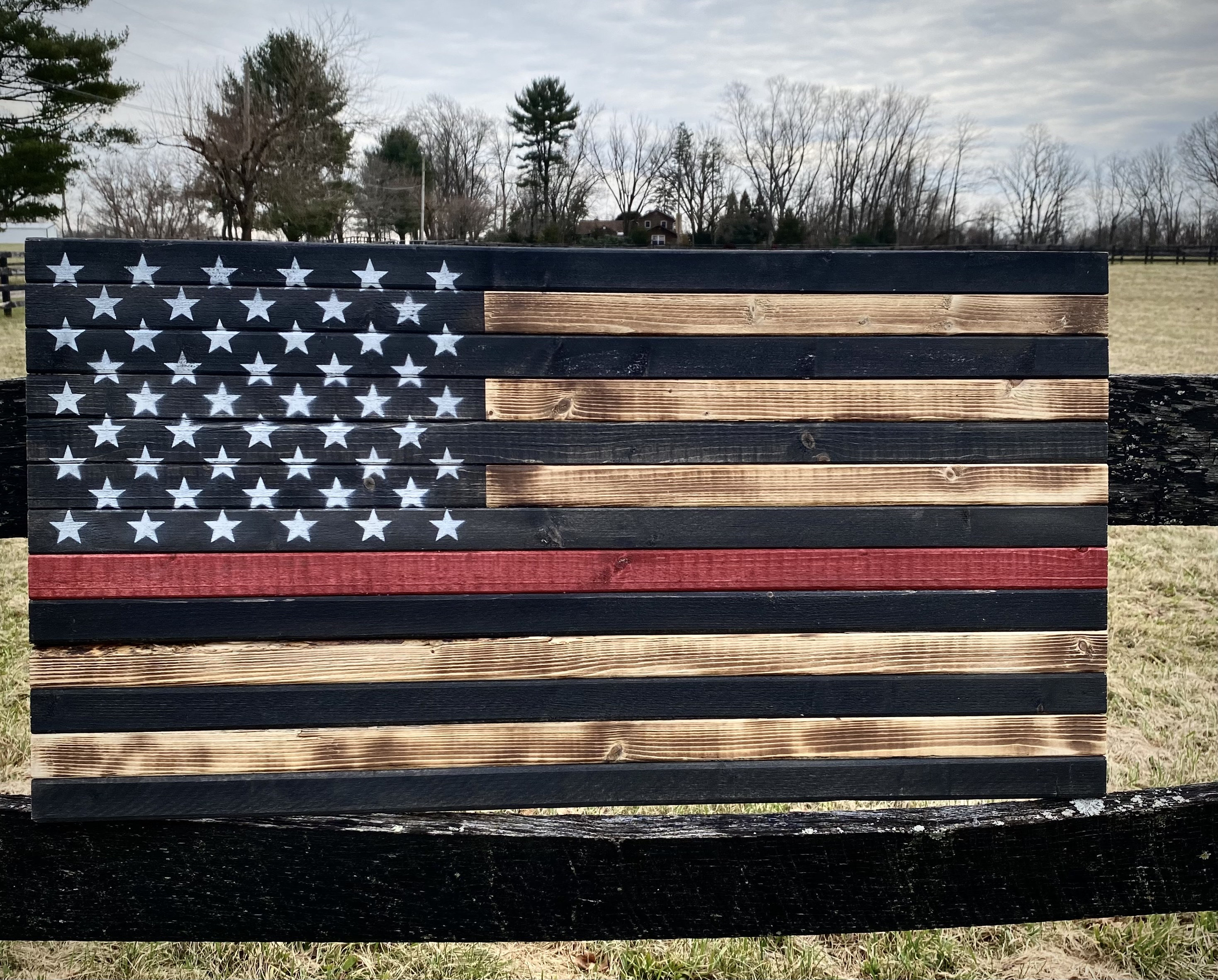 Rustic Firefighter Flag - Etsy