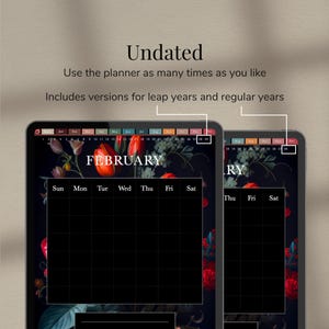 Dark Mode Digital Planner for Goodnotes | Undated Dark Digital Planner ...