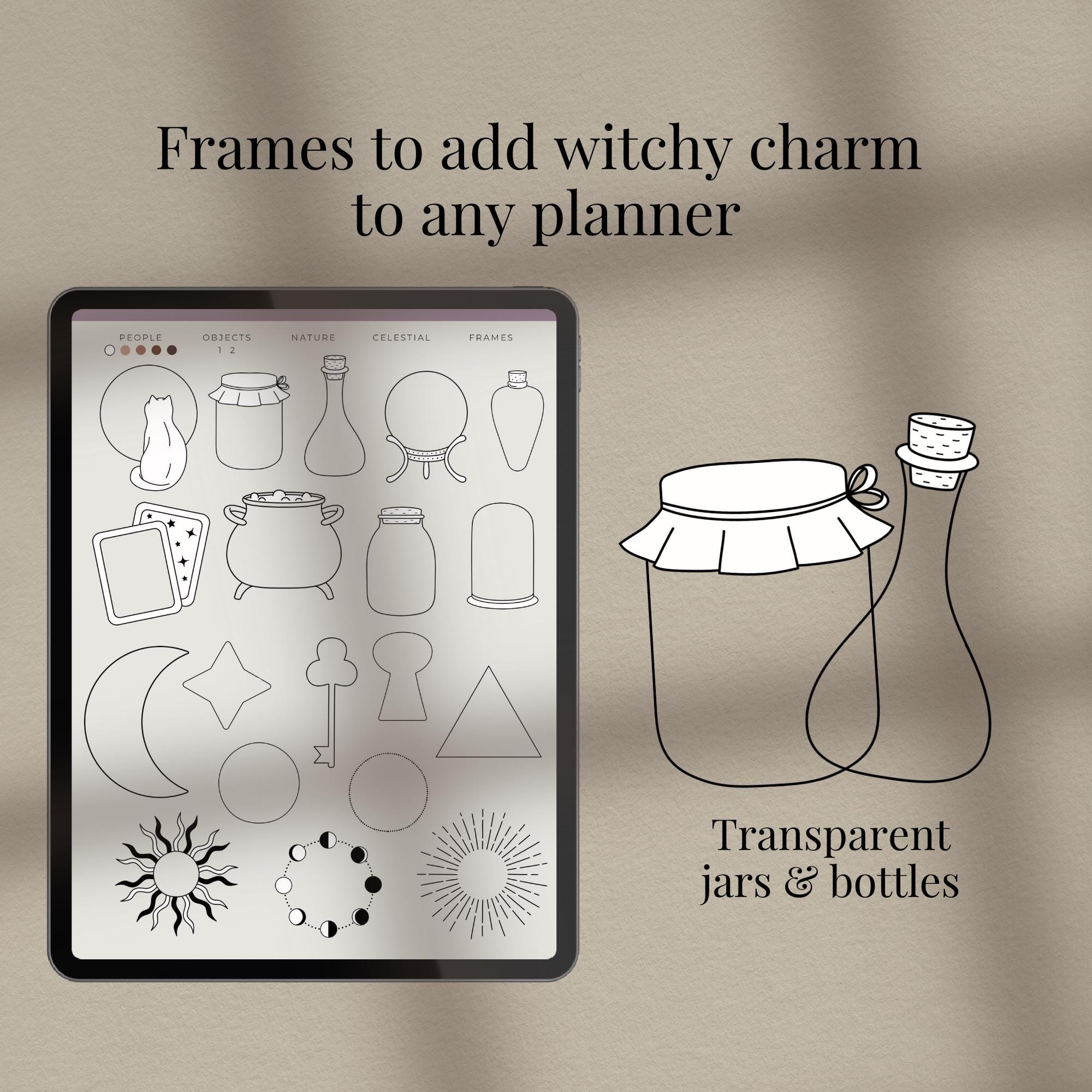 Witchy Digital Stickers for Goodnotes | Witch Goodnotes Stickers ...