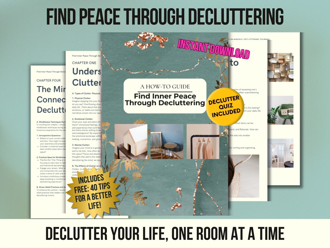 Decluttering Made Easy: Comprehensive Workbook for a Tidy Home, Slow ...