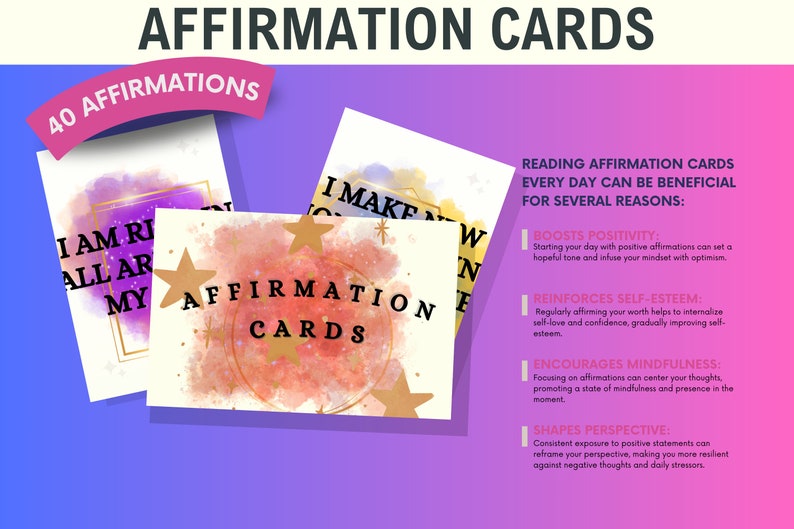 Watercolor Affirmation Cards for Women, Empowering Affirmation Cards ...