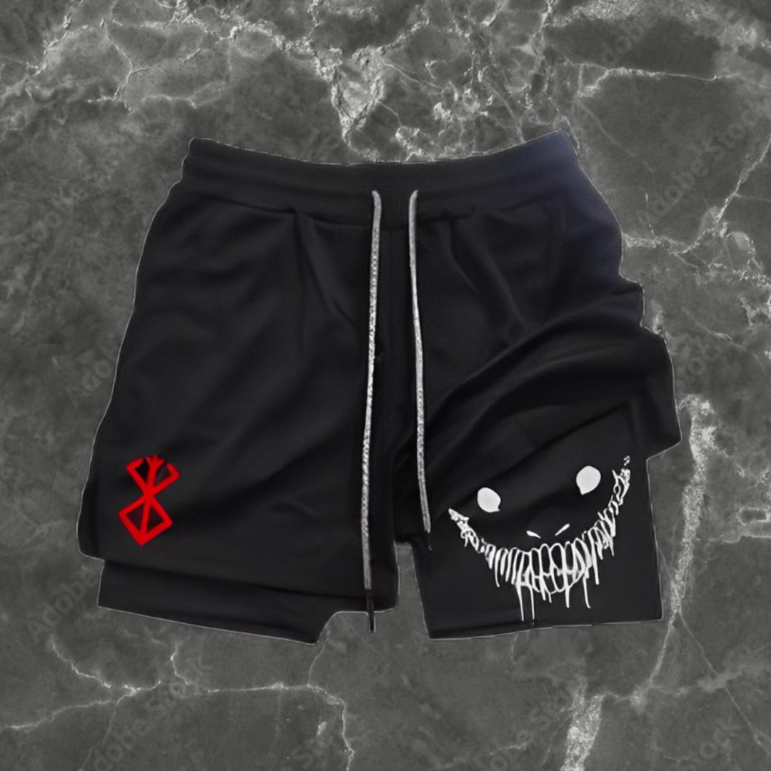 Berserk Anime Gym Compression Shorts Men's 2-1 Fitness Berserk Sport ...