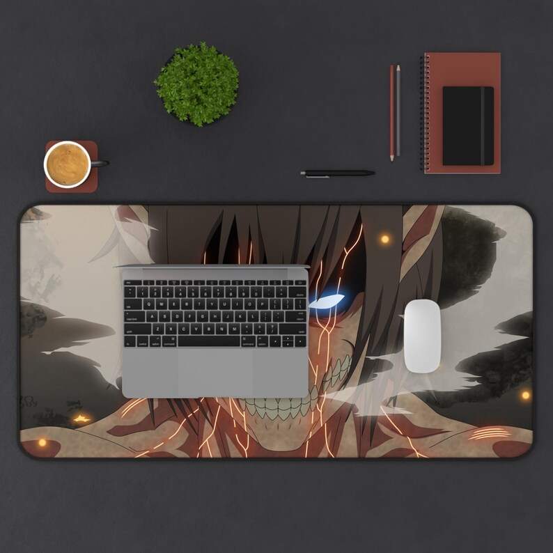 Anime XL Gaming Mousepad, Eren Yeager Attack on Titan Desk Mat, Geek ...