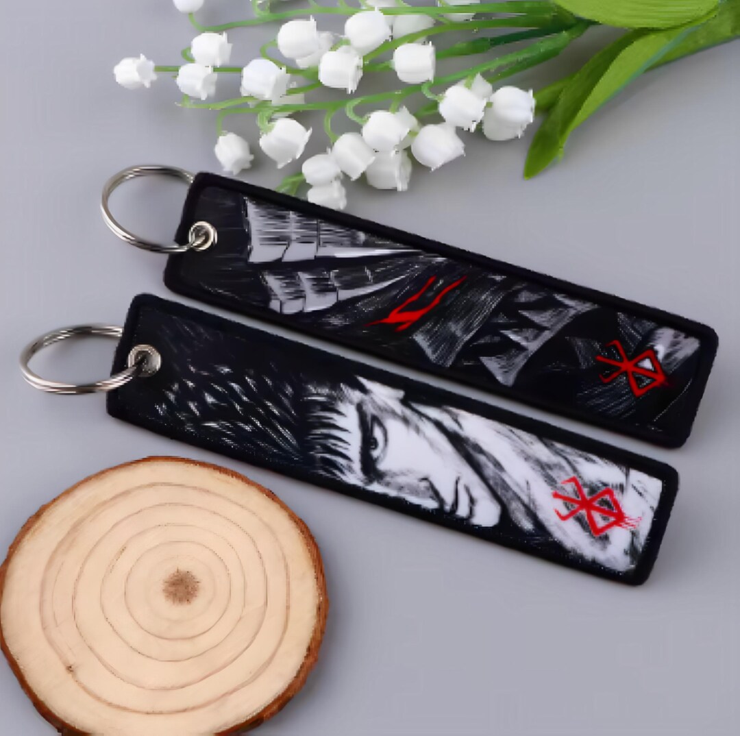 Berserk Anime Embroidered Kaychain Guts Anime Keychain Gift for Him - Etsy