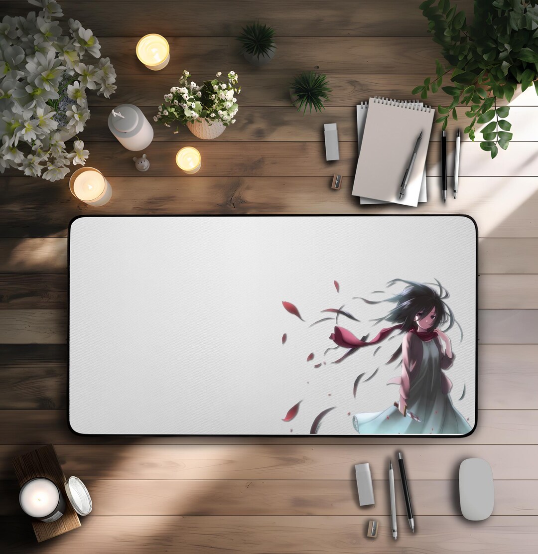 Anime Gaming Mousepad Attack on Titan Mikasa Ackermann XL Desk Mat ...