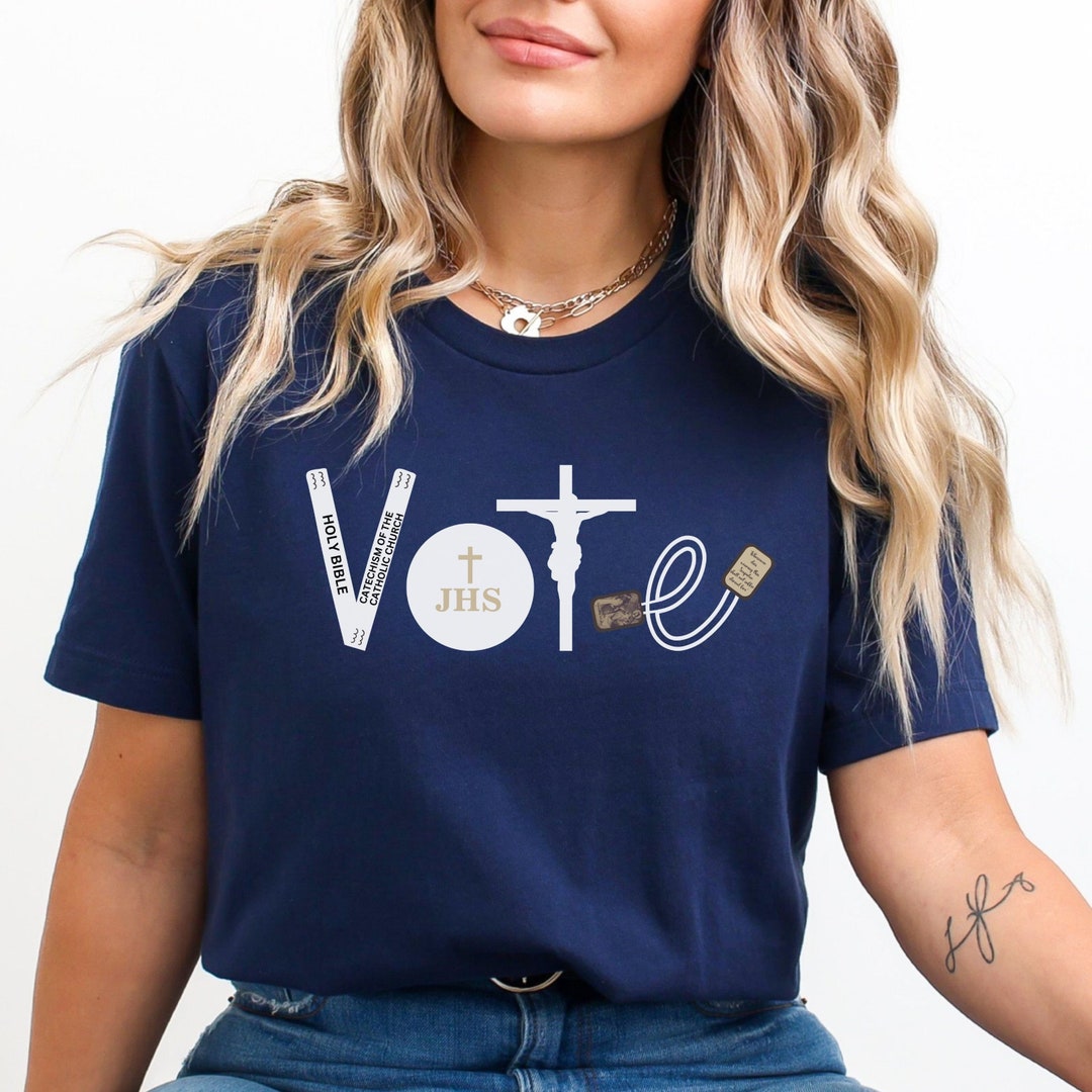 VOTE Catholic Shirt, Catholic Political Shirt, Catholic Symbolism Shirt ...