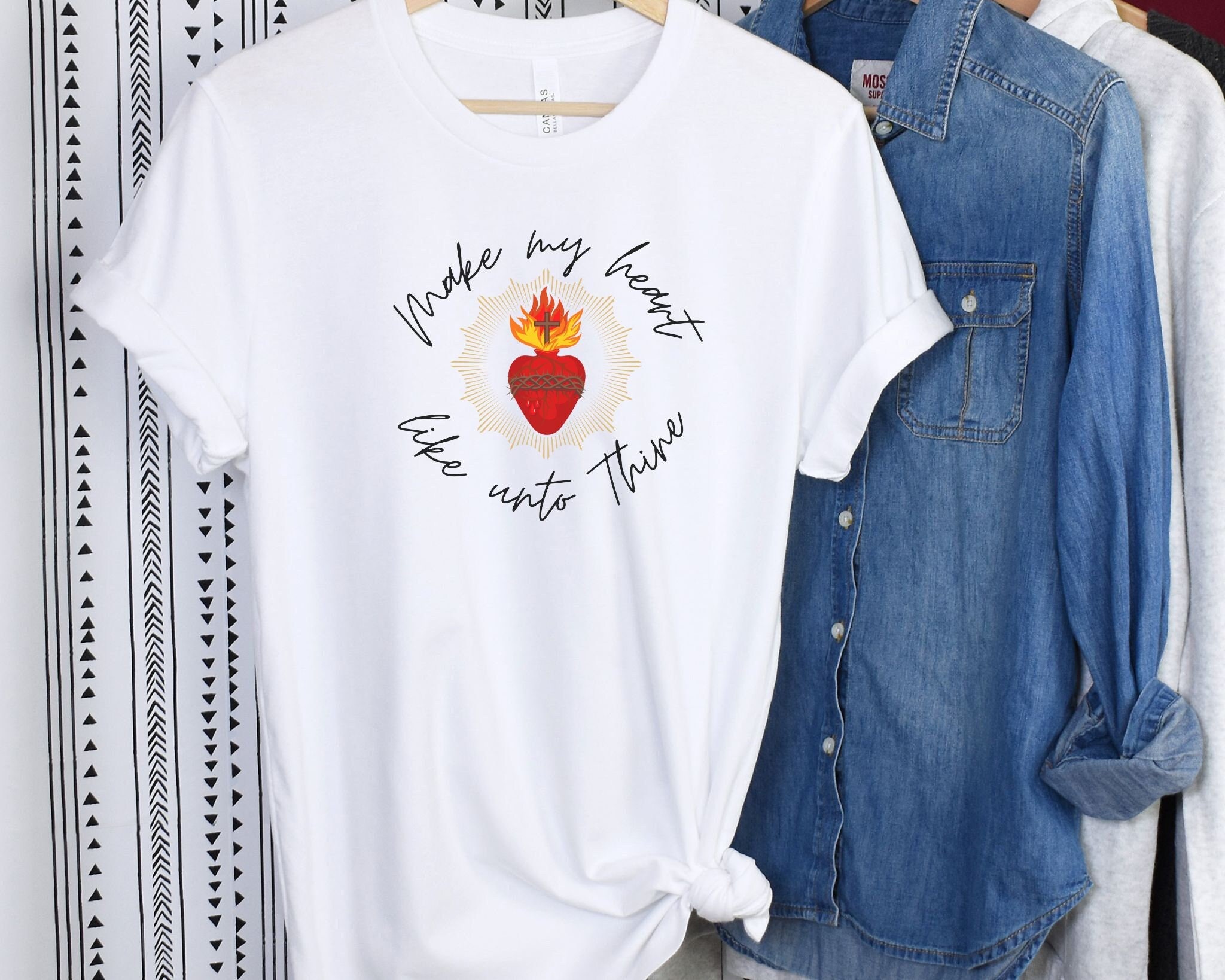 Sacred Heart Shirt Catholic Shirt Catholic Devotion - Etsy