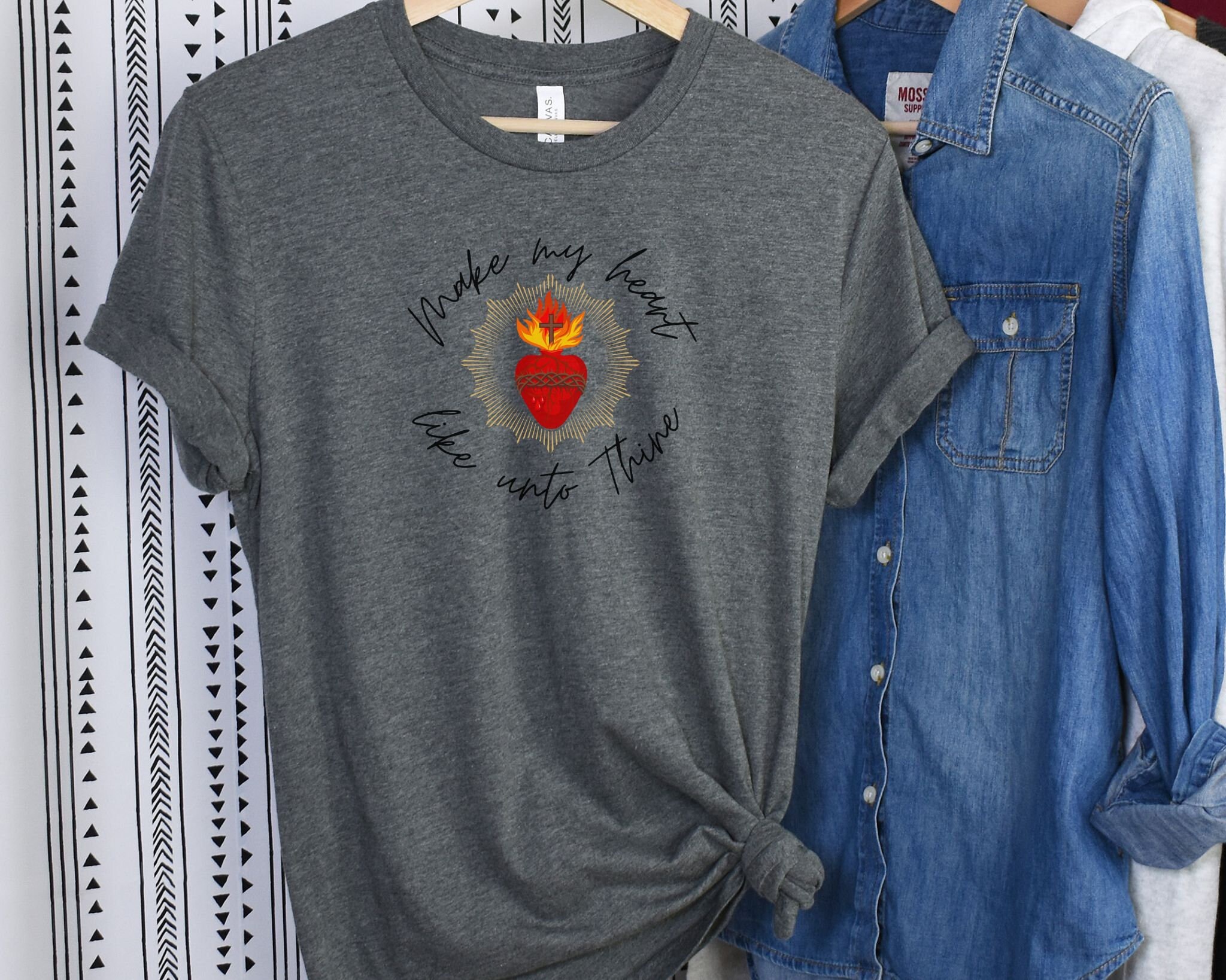 Sacred Heart Shirt Catholic Shirt Catholic Devotion - Etsy