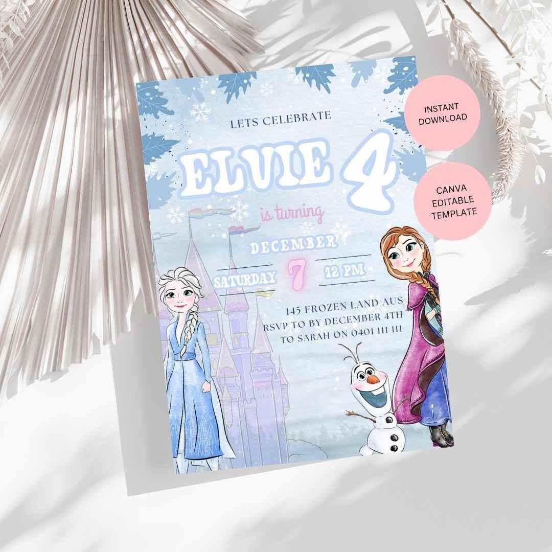 Frozen Birthday Invitation Elsa Birthday Party Girls Princess Birthday ...