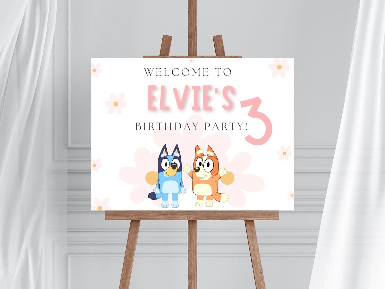 EDITABLE Bluey Birthday Welcome Sign Template, Canva, Print, ABC, Bingo ...