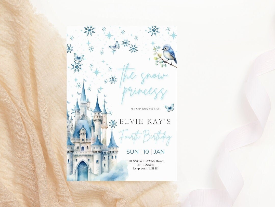 EDITABLE Frozen Birthday Invitation Instant Download, Snow Princess ...