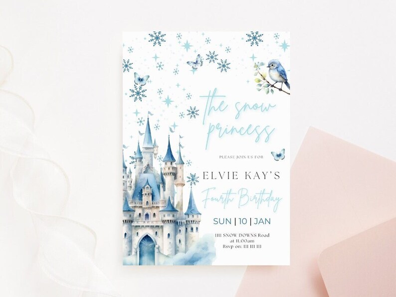 EDITABLE| Frozen Birthday Invitation Instant Download, Snow Princess ...