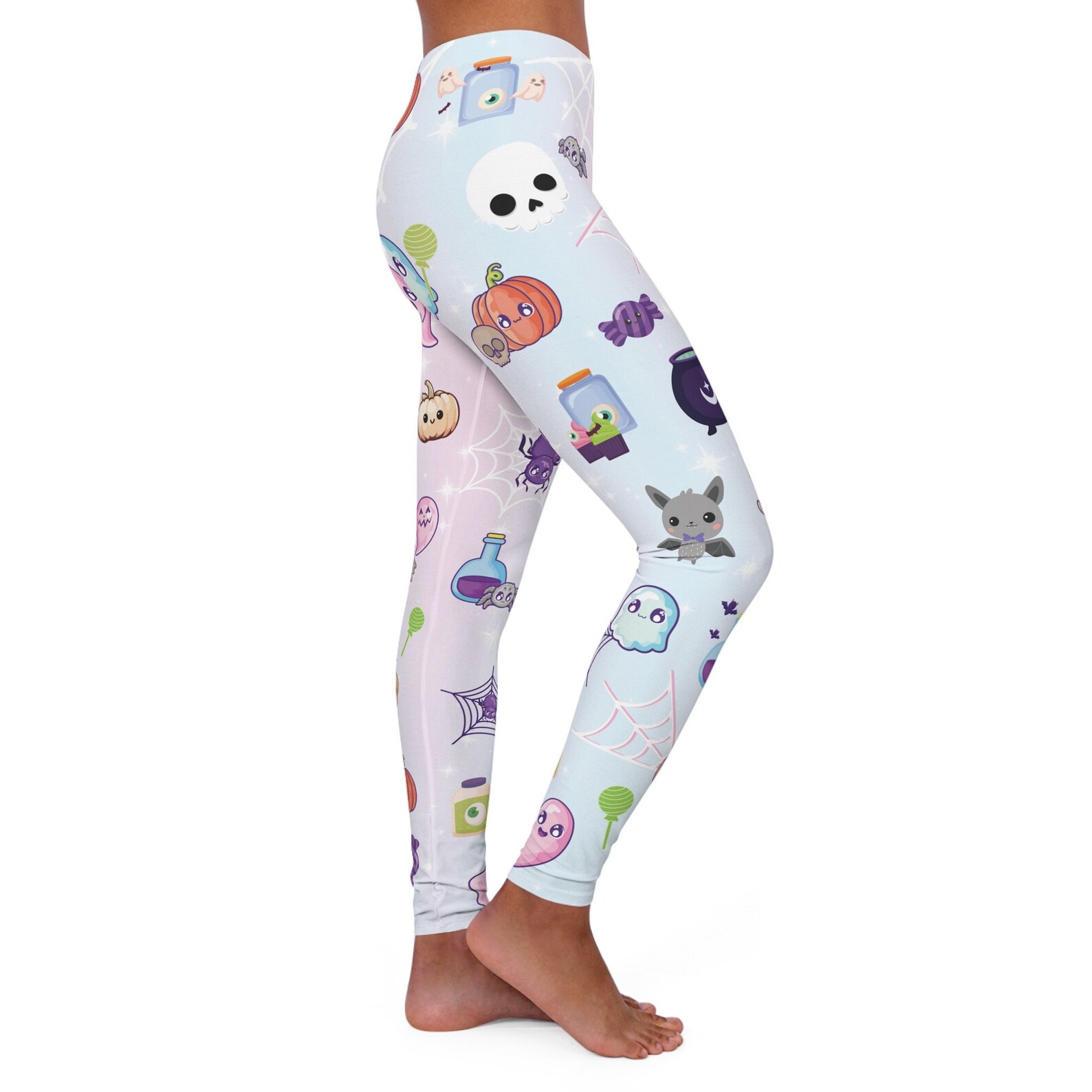 Kawaii Halloween Candycore Spandex Leggings Pastel Pink and Blue ...