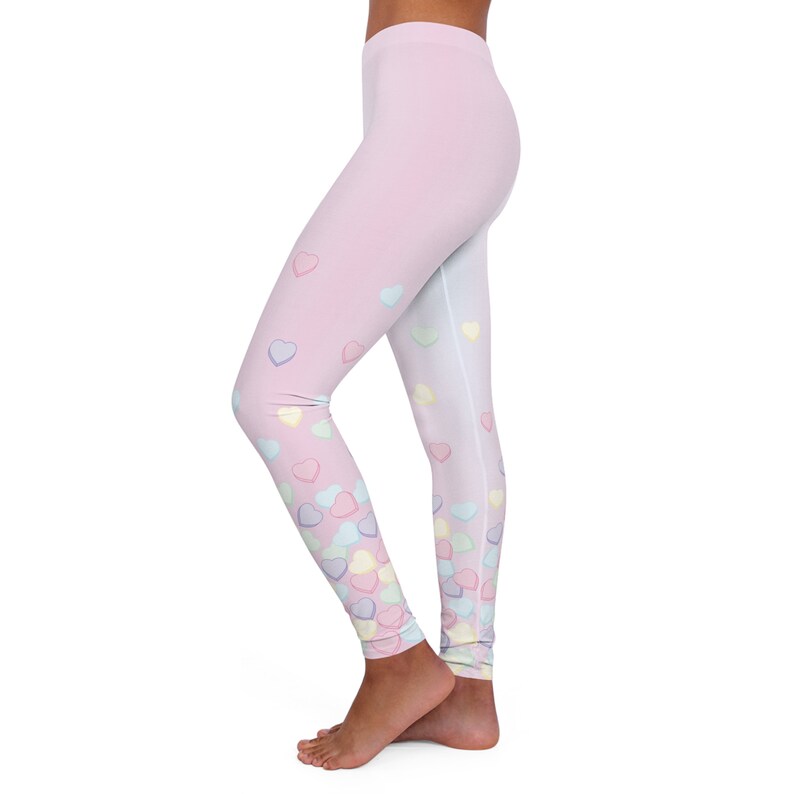 Kawaii Candy Hearts Candycore Spandex Leggings Pastel Babycore ...