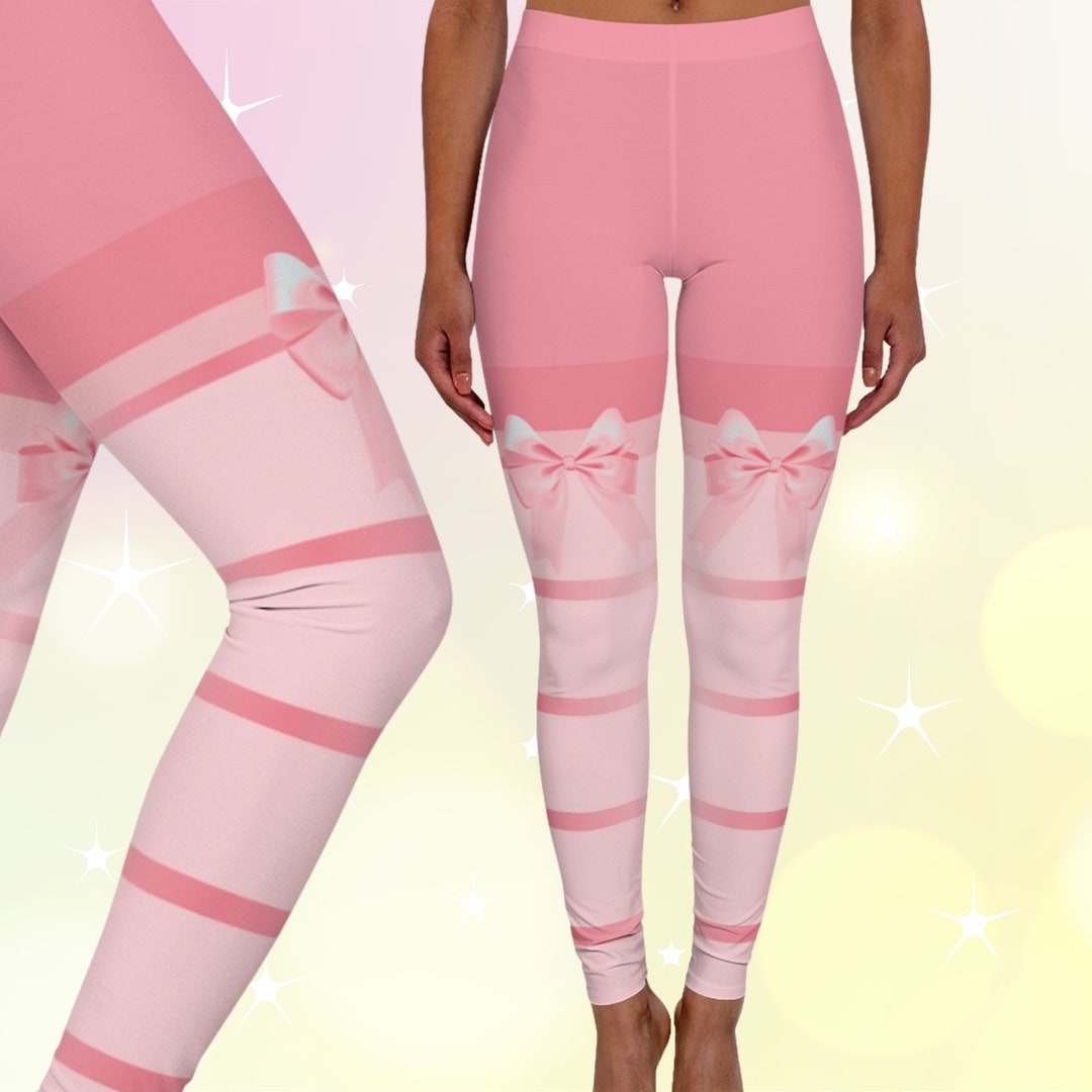 Kawaii Sweetcore Bow Spandex Leggings Pastel Babycore Kawaiicore Fairy ...