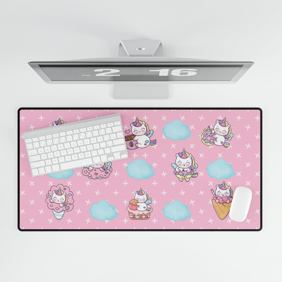 Pastel Pink Unicorn Yume Kawaii Gaming Mouse Pad, XXL Large Cutecore ...