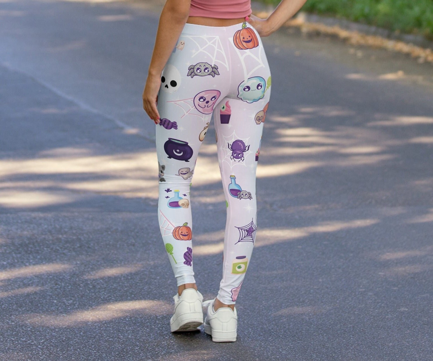Kawaii Halloween Candycore Spandex Leggings Pastel Pink and Blue ...